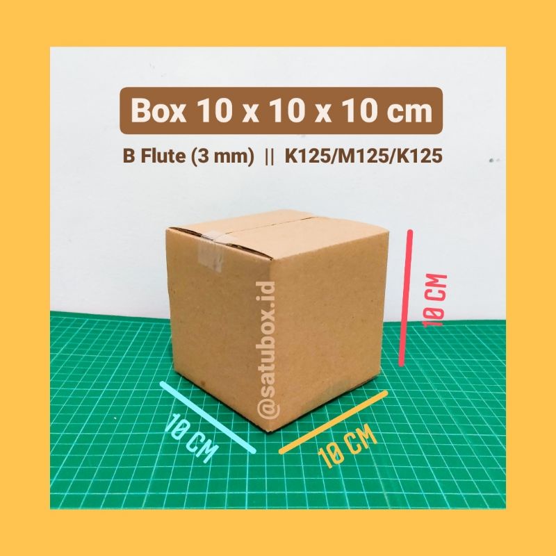 Jual kardus karton box polos uk. 10x10x10 cm, single wall tebal 3mm ...