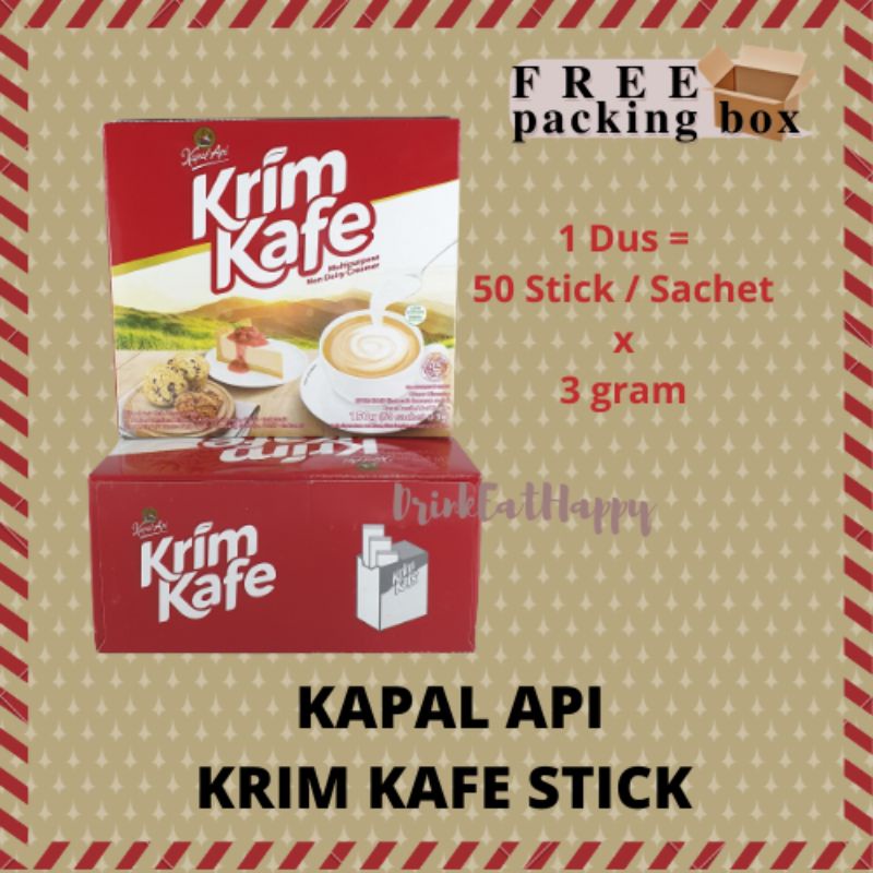 Jual KAPAL API KRIM KAFE STICK 50 Sachet x 3 gr Krimer Creamer 50 x 3 ...
