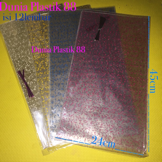 Jual isi12pc OPP BINTANG kantong plastik OPP ULTAH 24x45CM POLOS ulang ...