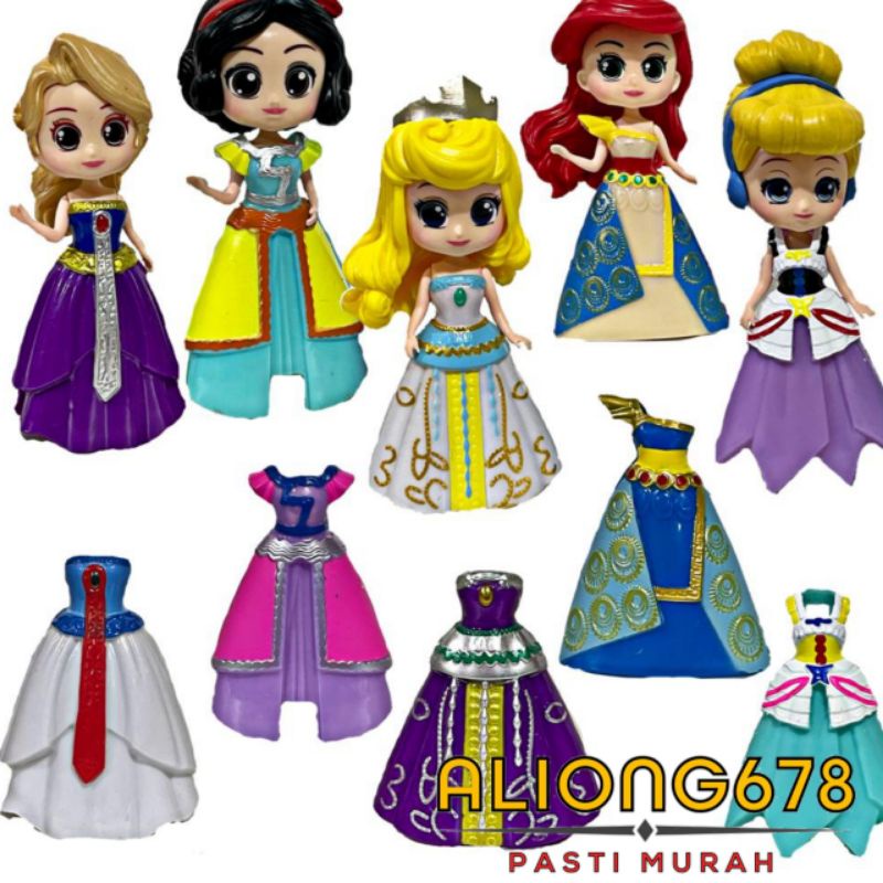 Jual Figure Princess Disney Bisa Ganti baju Set 8 Pcs Ariel Mulan Belle ...