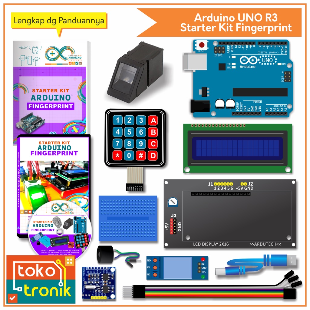 Jual Arduino UNO R3 Starter Kit Fingerprint Lengkap Panduan dan Program | Shopee Indonesia