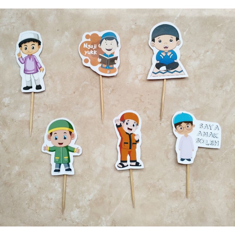 Jual satu set topper toper cake hiasan kue ulang tahun karakter anak ...