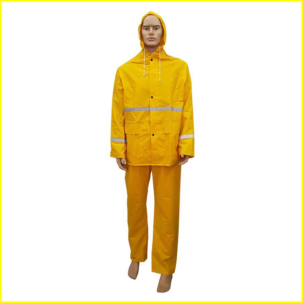 Jual Jas Hujan PVC Yellow / Raincoat Baju Celana Kuning Safety Proyek ...
