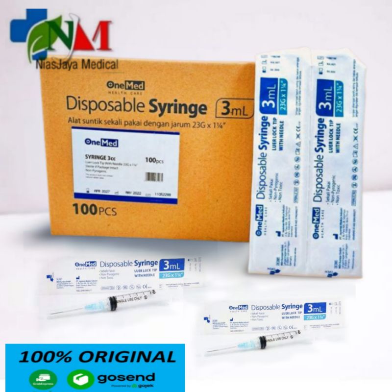 Jual Disposible Syringe onemed eceran 3cc Spuit 3ml | Shopee Indonesia