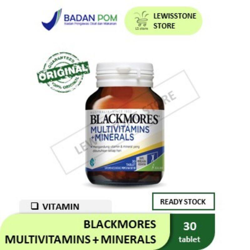 Jual Blackmores Multivitamins + Minerals 30 tablet BPOM Kalbe / Multivitamin Mineral Daya Tahan ...