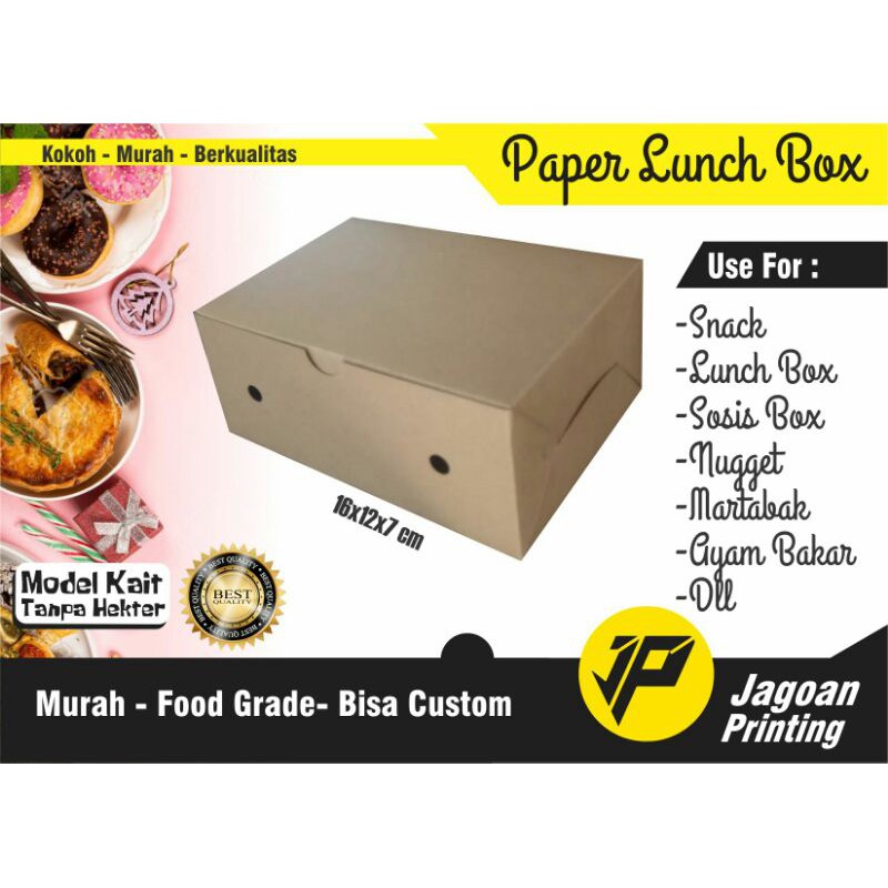 Jual Paper Lunch Box/Dus Kemasan Makanan/Dus Nasi/Kotak Nasi/Box Nasi ...