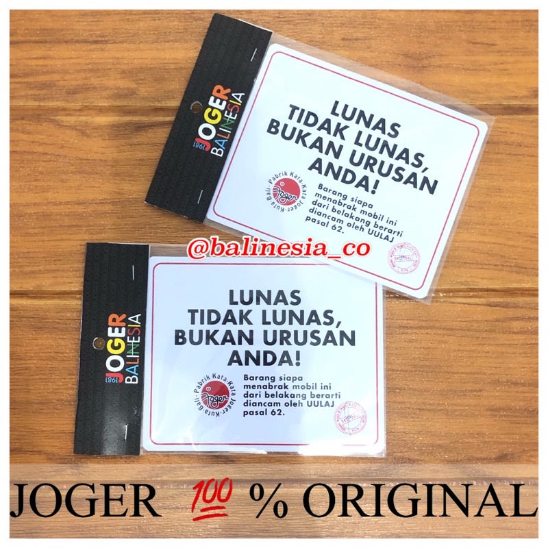 Jual STIKER JOGER - ASLI 100% ORIGINAL - LUCU LUCU KAYAK KAMU | Shopee ...