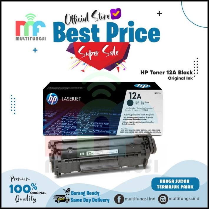 Jual Hp Black Toner 12A [Q2612A] Original 100% [Gak Ori Uang Kembali] | Shopee Indonesia