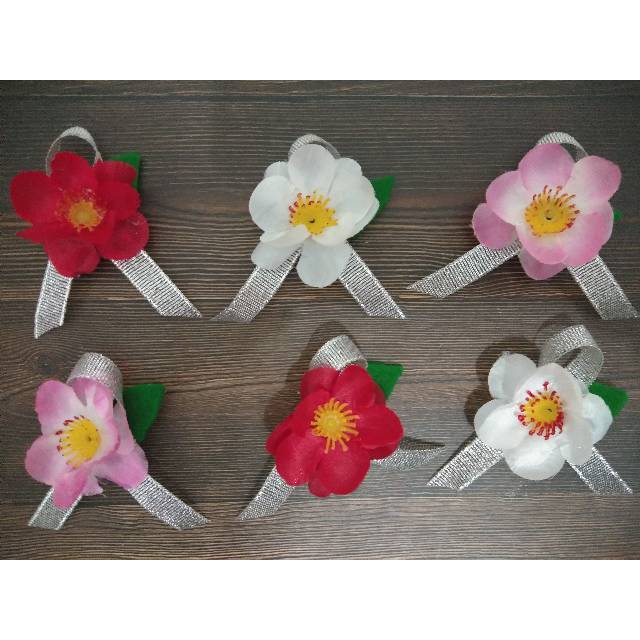 Jual Korsase tanda panitia bunga dada/ Korsase bunga kecil sakura pink ...