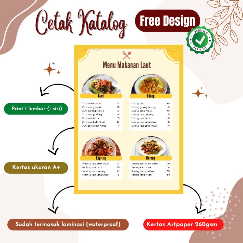 Jual CETAK MENU, KATALOG FREE DESIGN | Shopee Indonesia