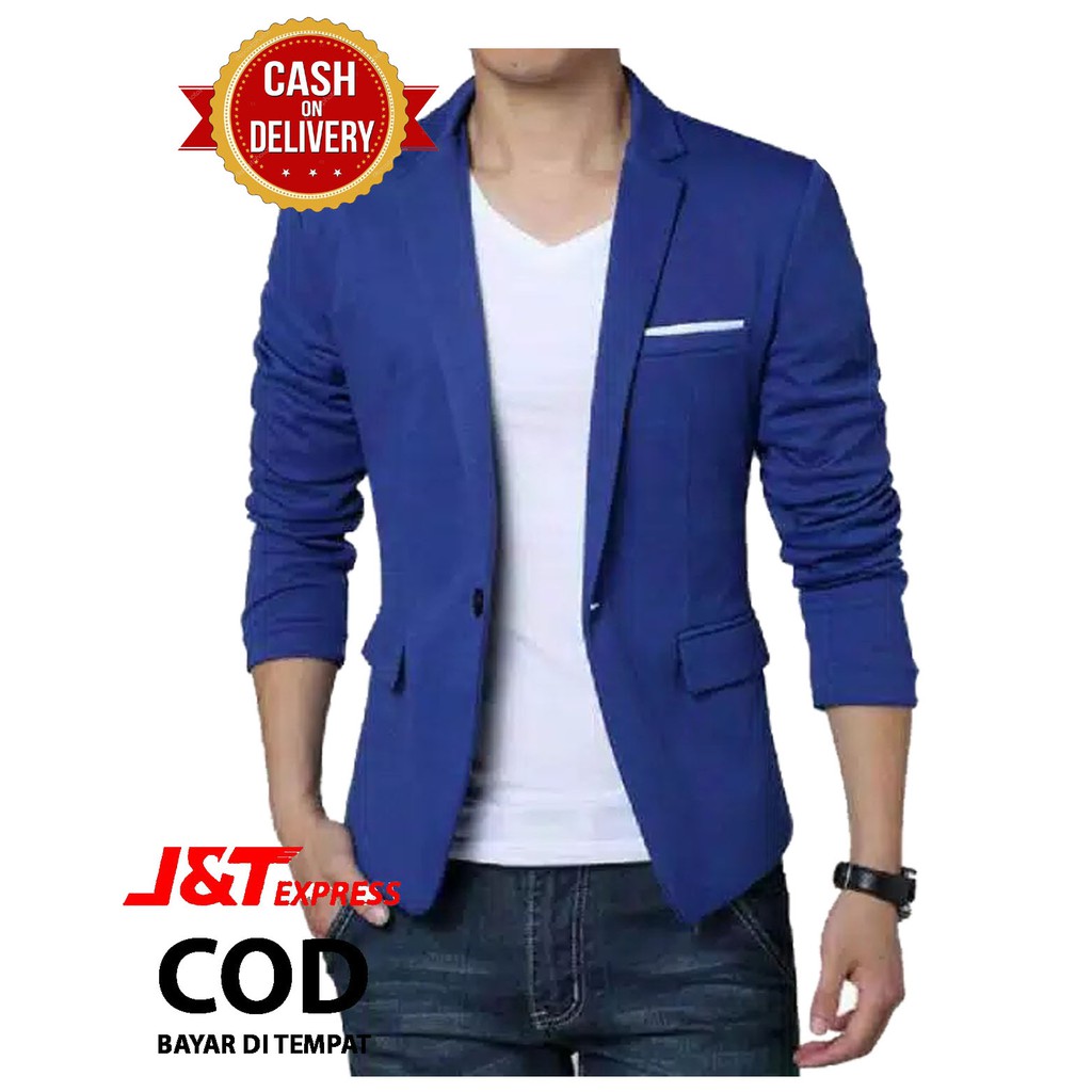 Jual Jas Pria Biru Jas casual | Shopee Indonesia