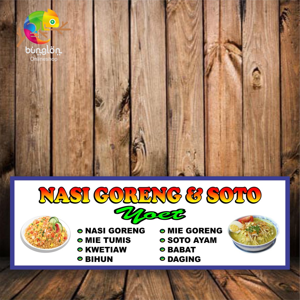 Jual Spanduk Banner Ukuran 2.5 x 0,8 M (Contoh Nasi Goreng & Soto ...