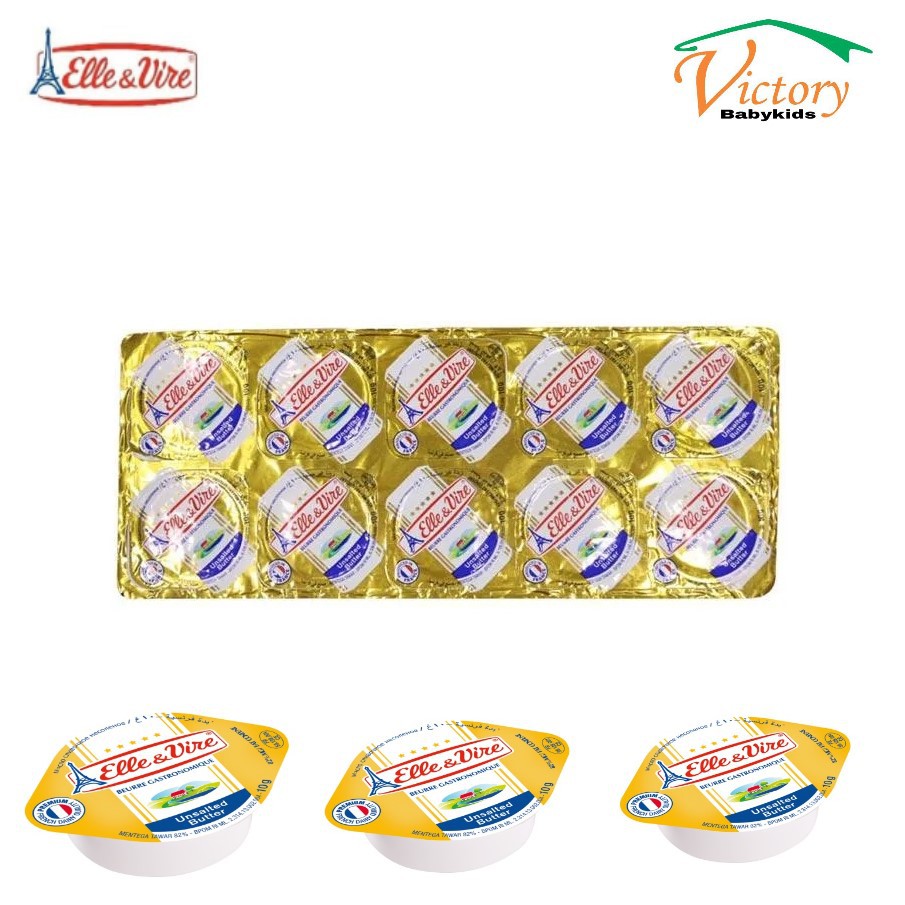 Jual Unsalted Butter Elle & Vire 1 Pack Isi 10 pcs | Shopee Indonesia