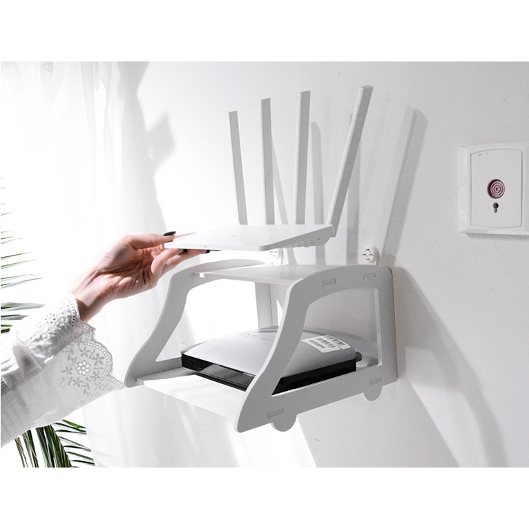 Jual Rak Wifi 2 Tingkat Rak Dinding Dekstop Storage Rak Tempat Router ...