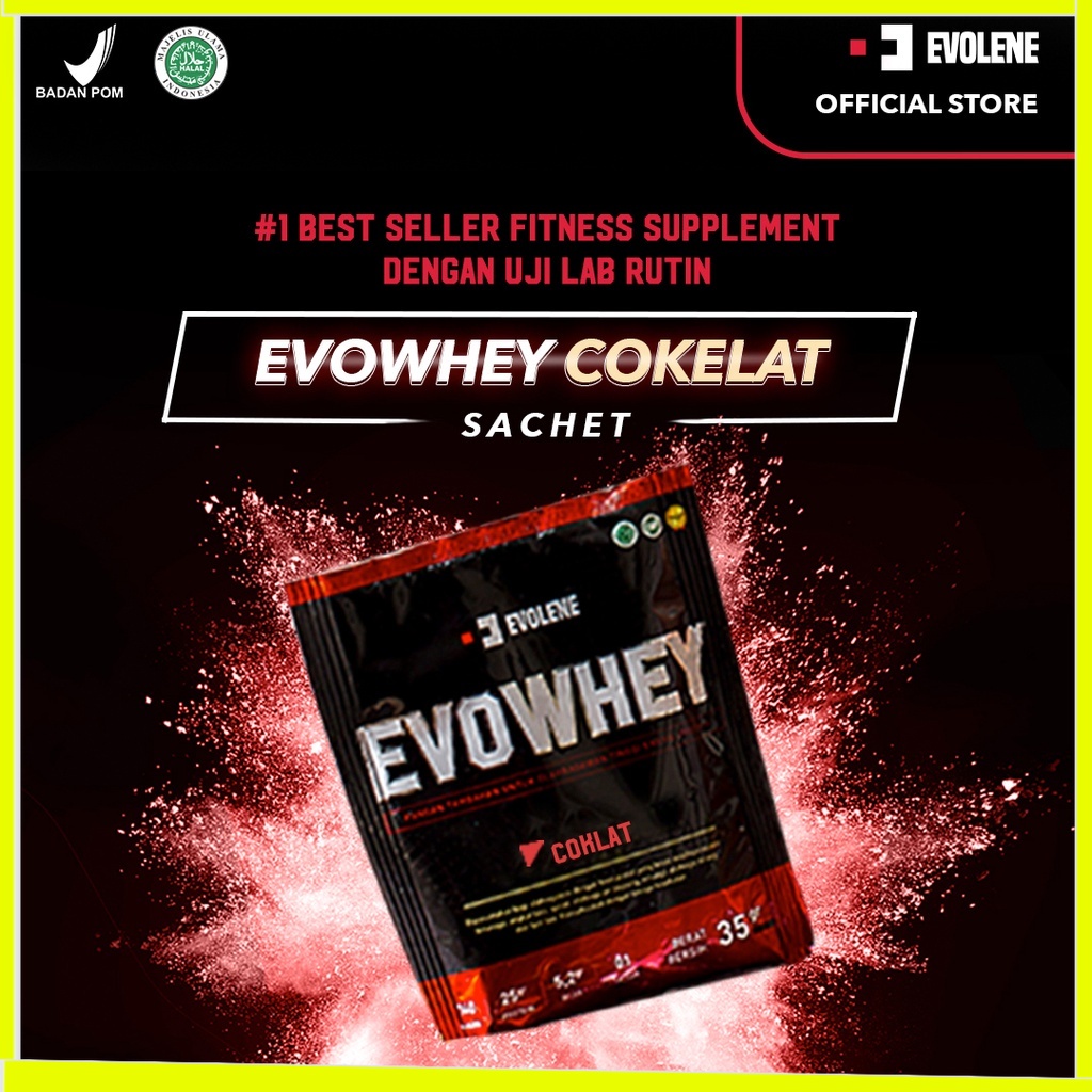 Jual Evowhey Coklat SACHETAN - Suplemen fitness pembentuk Otot ...