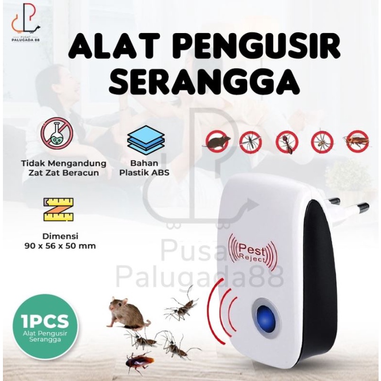 Jual ULTRASONIC Alat PENGUSIR SERANGGA Nyamuk Lalat Tikus Pest Repeller ...