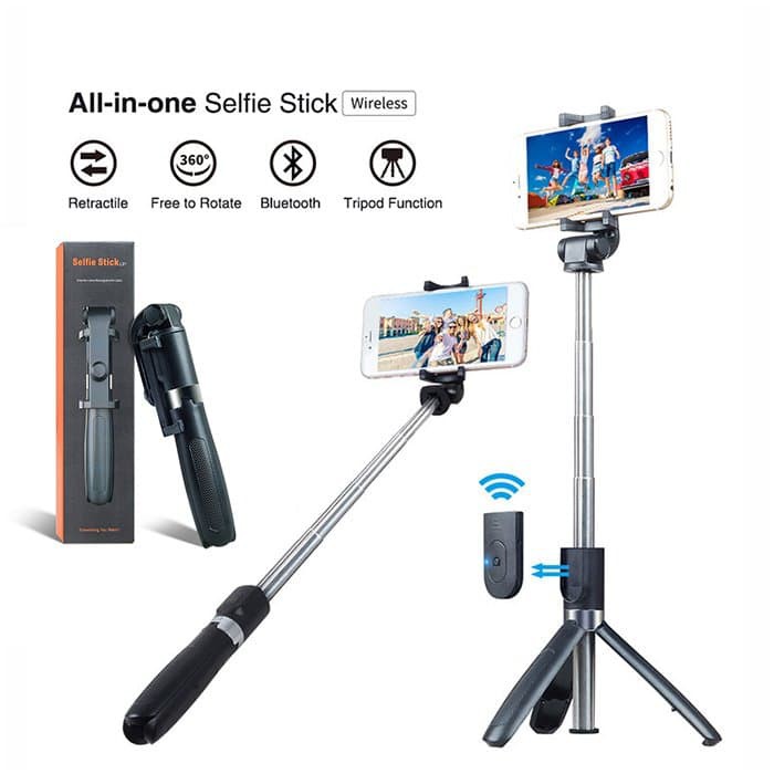 Jual Tongsis Bluetooth Selfie Stick Remote Bluetooth Tripod Expandable ...