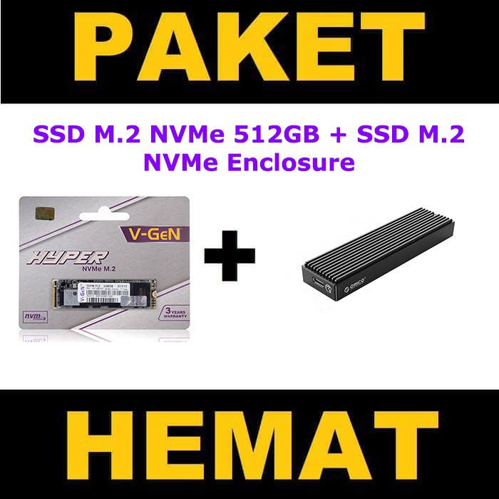 Jual V-GeN SSD M.2 NVMe 512GB V-GeN + Enclosure M.2 NVMe Orico M2PV-C3 ...