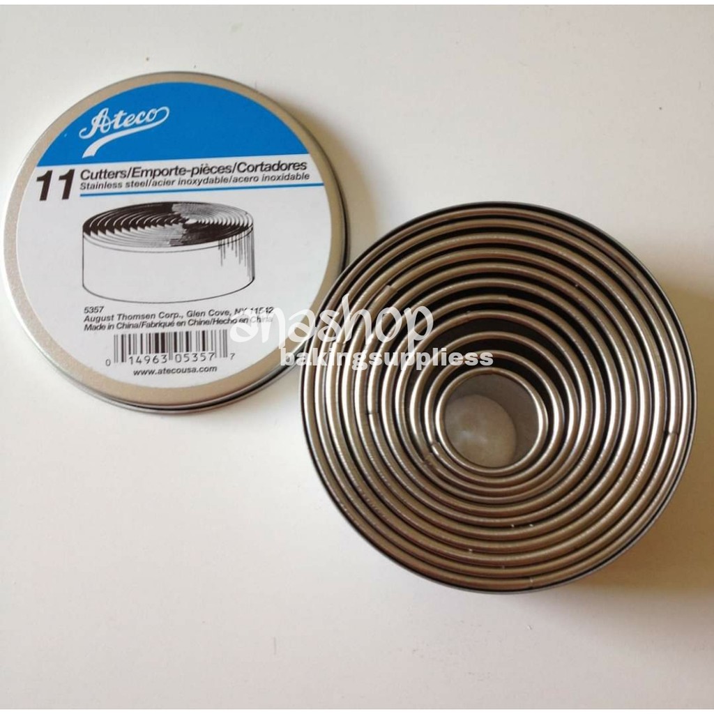 Jual Ateco Plain Round Cutter Set of 11 pcs Stainless Steel | Shopee ...