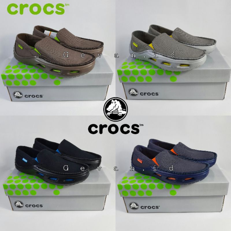 Jual SEPATU CROCS / CROCS TIDELINE SPORT CANVAS / CROCS SLIP ON PRIA | Shopee Indonesia