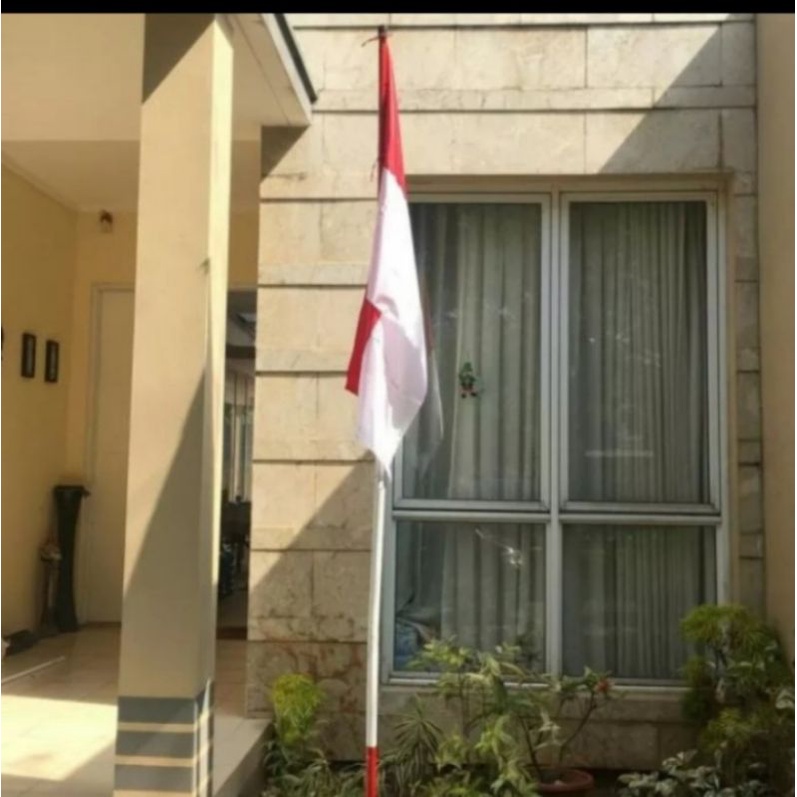 Jual tiang bendera merah-putih 3 meter/tiang besi merah putih | Shopee Indonesia