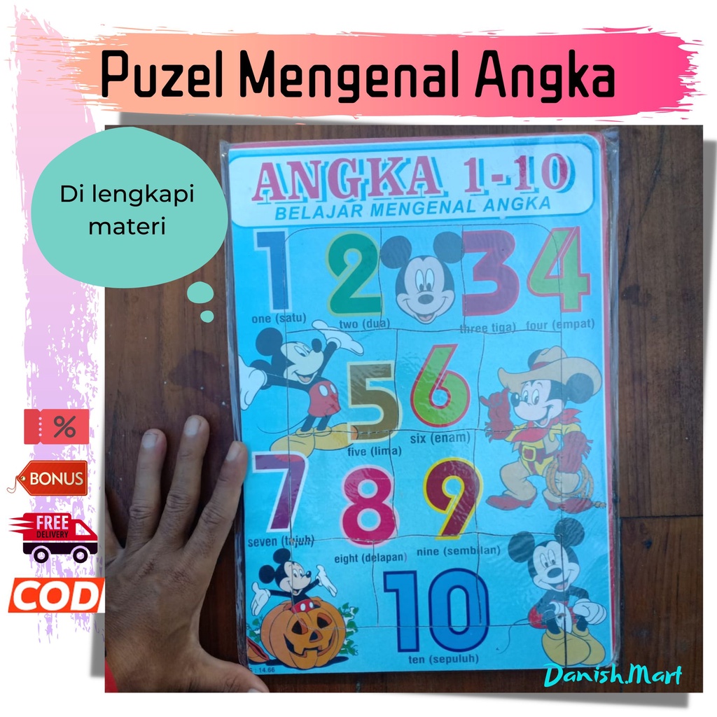 Jual Puzel Edukasi Anak Belajar Membaca Mengenal Angka Hijaiyah Puzzle ...