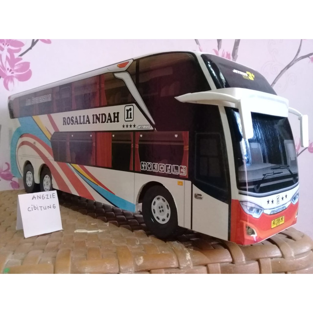 Jual Miniatur bus bis Rosalia Indah Double Decker | Shopee Indonesia