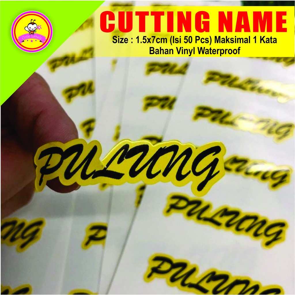 Jual Stiker CUTTING NAME display 3 | Shopee Indonesia