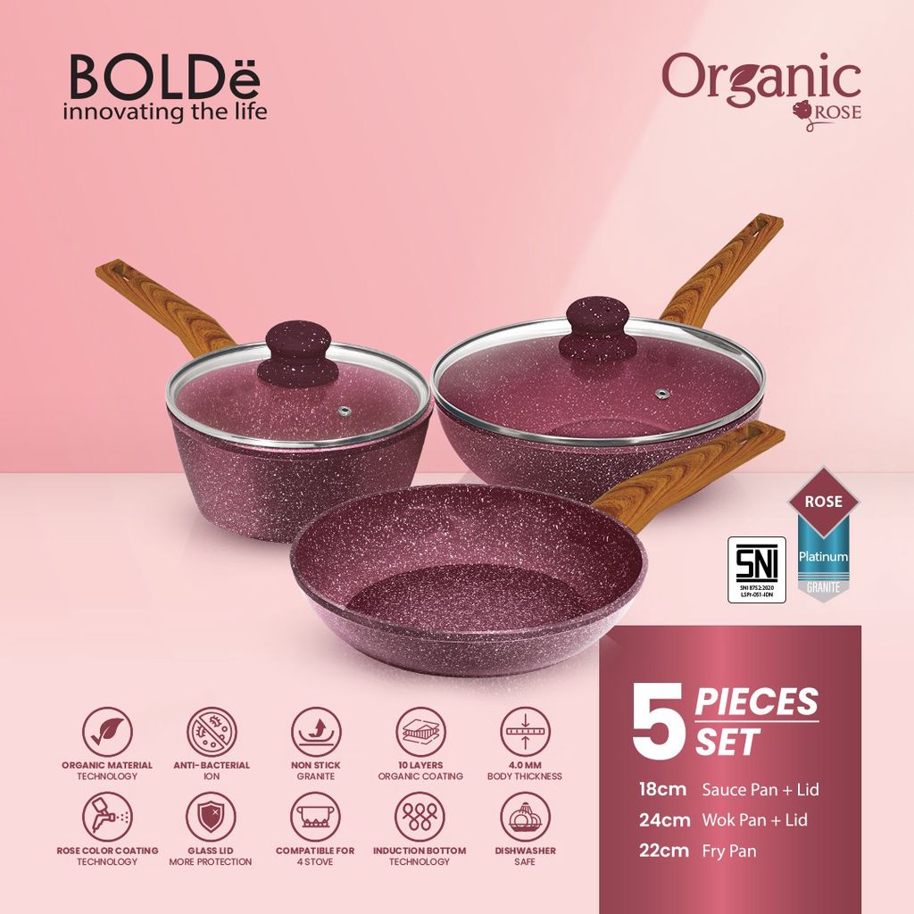 Jual BOLDe Organic Rose Pan Set - 5 pcs | Shopee Indonesia