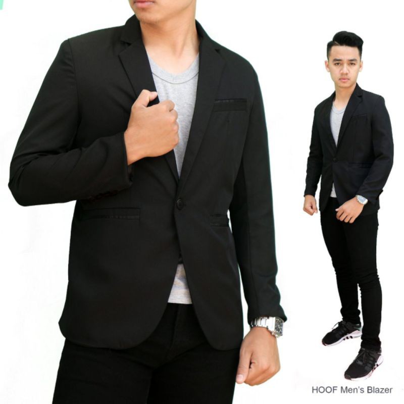 Jual BLAZER PRIA MODERAIZEN BLACK - Jas Hitam Cowok Casual Formal Resmi ...