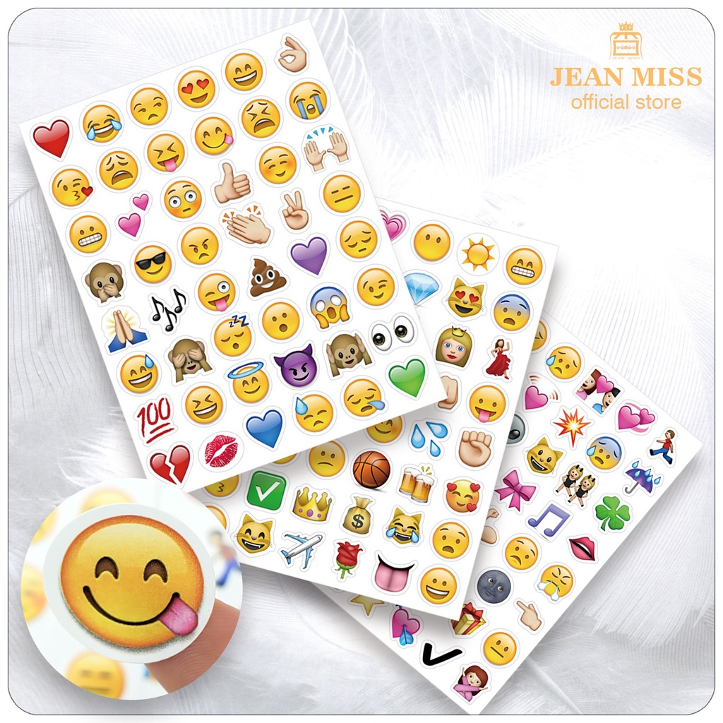 Jual Sticker Emoji Emoticon Ekspresi Kartun Chat 3 lembar 144pcs emot ...
