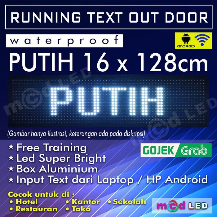 Jual RUNNING TEXT RUNNINGTEXT LED DISPLAY P10 OUTDOOR OUT DOOR WARNA ...
