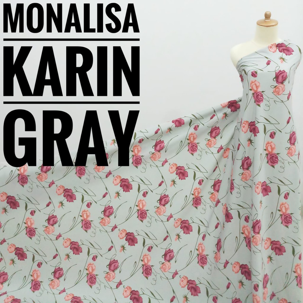 Jual Kain Meteran Monalisa Karin Gray (0.5M) | Shopee Indonesia