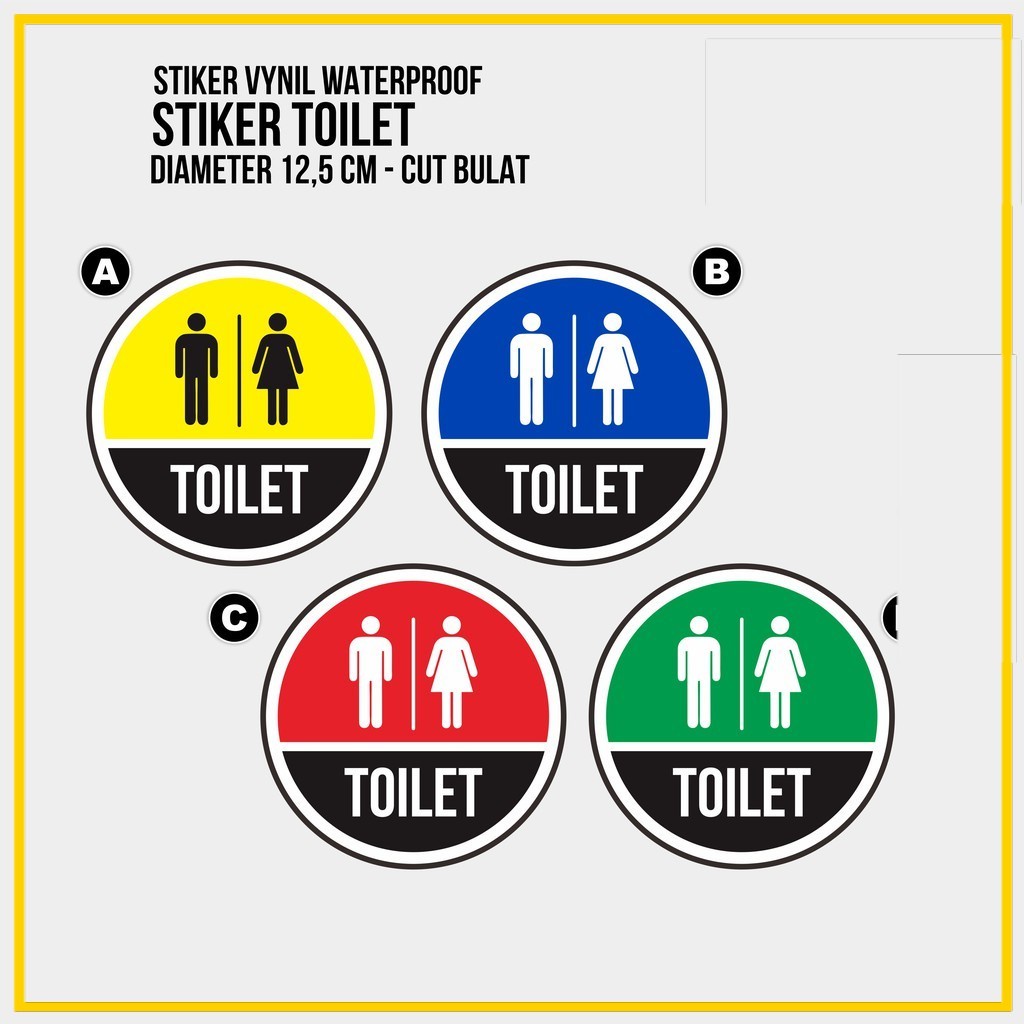 Jual Stiker Toilet Bulat 12,5 cm Aneka Warna - Waterproof akbar print ...