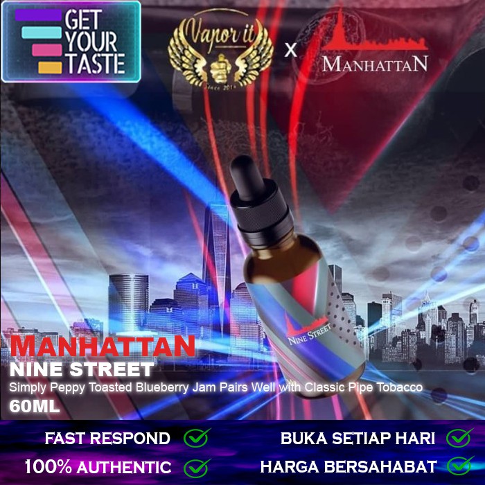 Jual Liquid Manhattan Nine Street by Manhattan x Vapor It - 9MG 60ml ...