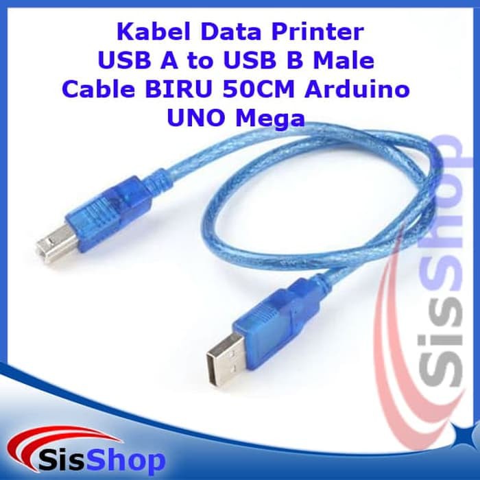 Jual Kabel Data Usb A To B Male Printer Cable Biru 50cm Arduino Uno