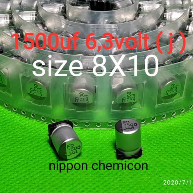 Jual Solid kapasitor capasitor elko elco SMD 1500uf 6,3v size 8x10 ...