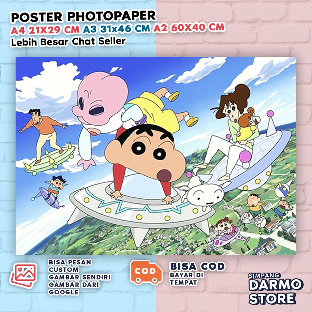 Jual Poster Shinchan Anime Kartun Anak Anak Lucu Jail Wibu Shinnosuke ...