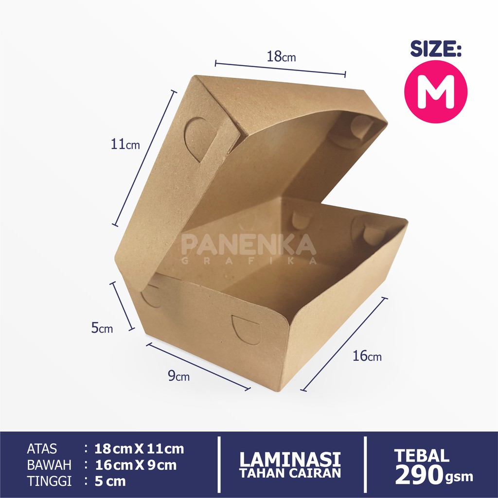 Jual Lunch Box Paper Kraft Coklat Laminasi Ukuran s/m/l Tebal 290gsm | Shopee Indonesia