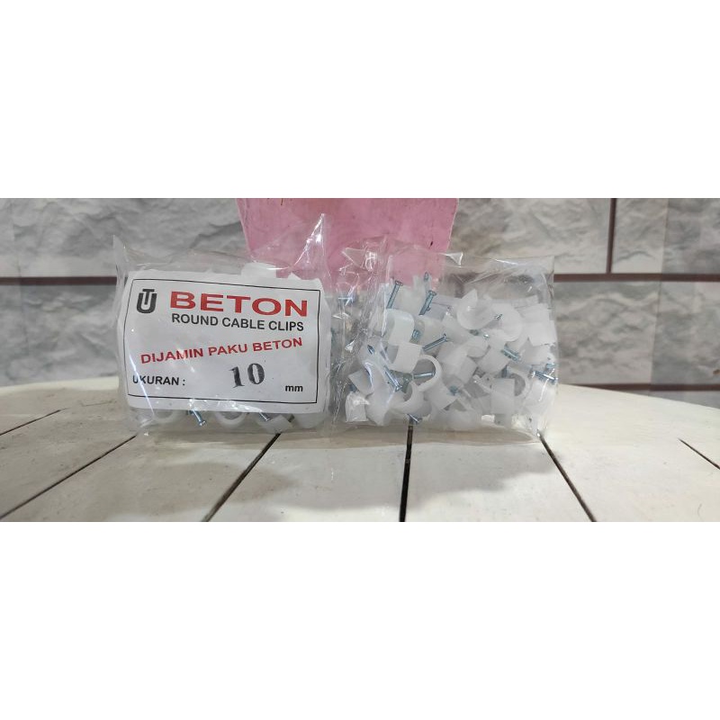 Jual Paku Klem - Klem kabel BETON no 10 mm isi 45piece/bungkus/DIJAMIN ...