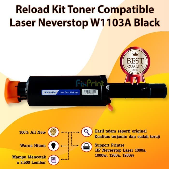 Jual Refill Toner Compatible Black Neverstop Laser Reload HP 103A ...