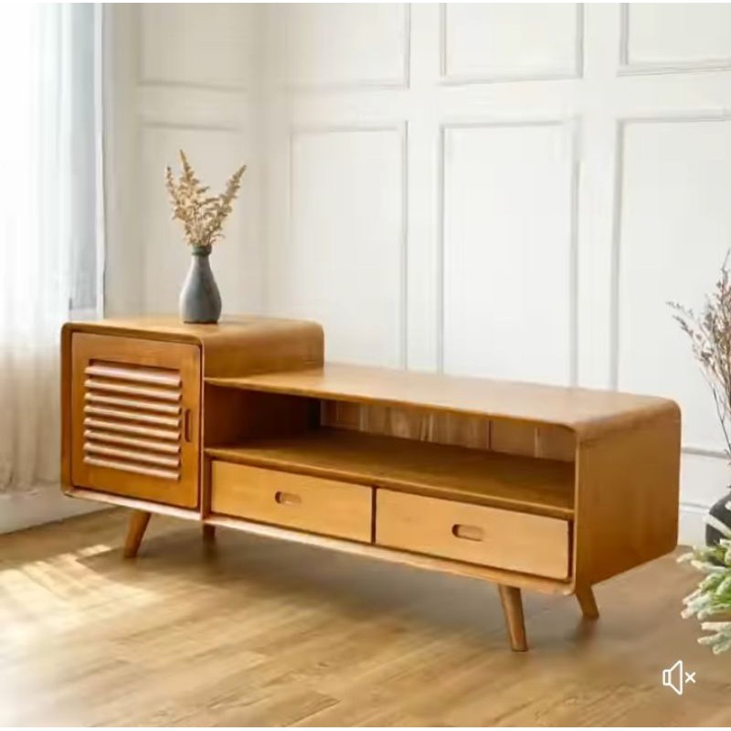 Jual Buffet Meja TV Minimalis Retro Kayu Jati Finishing Melamine Murah ...