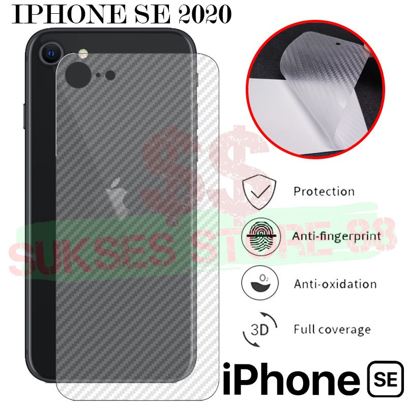 Jual Skin Carbon IPHONE SE 2020 Garskin Carbon Back Sticker Carbon Anti ...