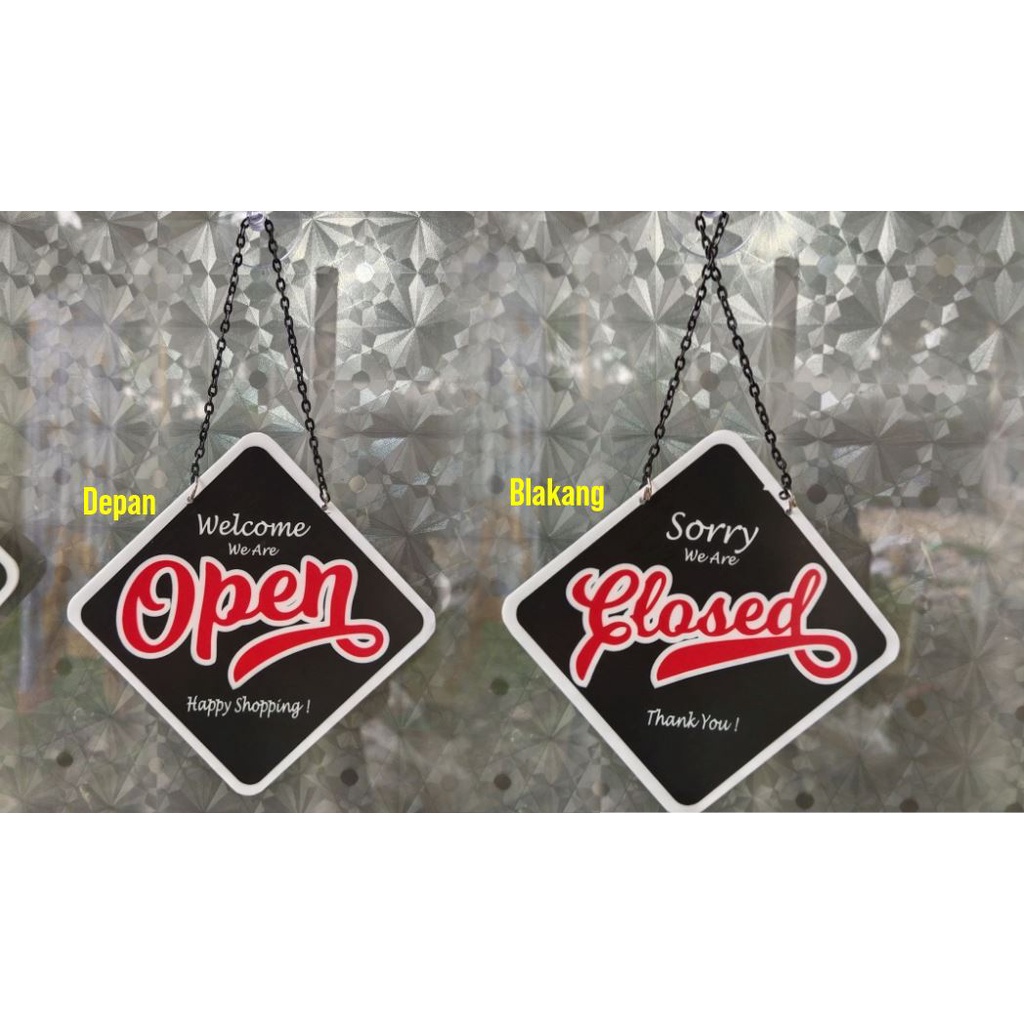 Jual custom open close pintu / Papan open close / Buka tutup akrilik ...