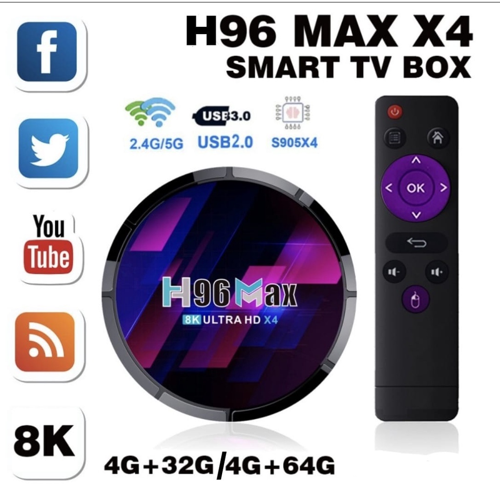 Jual H96 Max X4 Android TvBox Amglogic S905X4 4GB/32GB Android 11 Dual ...