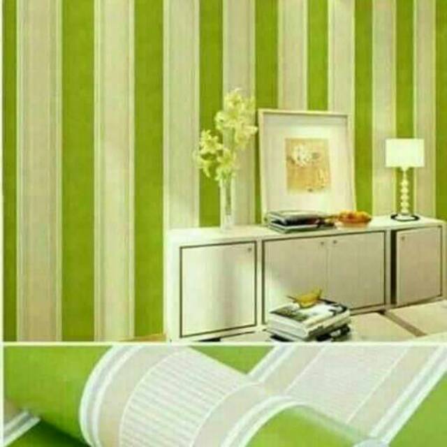 Jual Wallpaper Dinding Garis Hijau / Sticker Dinding Salur Hijau | Shopee Indonesia
