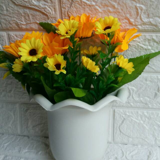 Jual Pot Dinding Buket Bunga Matahari Artificial | Shopee Indonesia