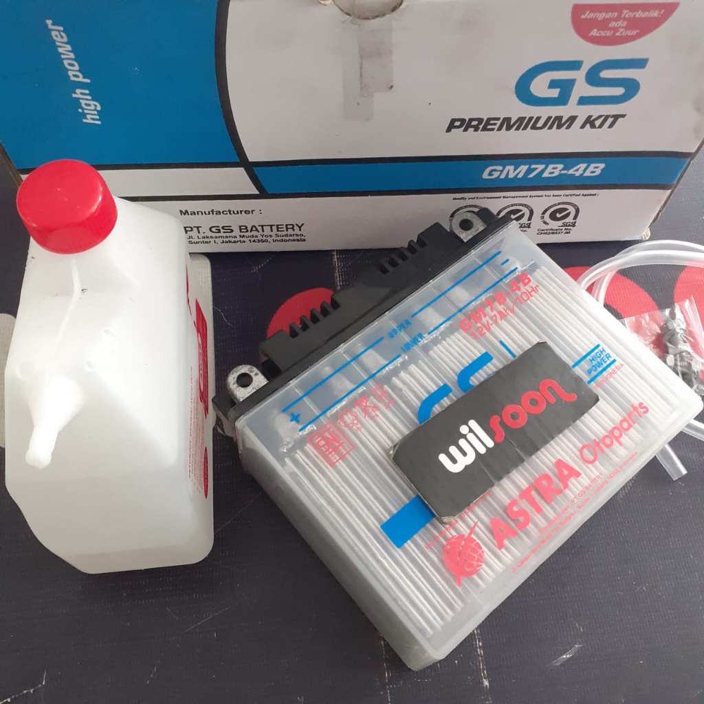 Jual Aki Motor / accu Basah GS Astra GM7B-4B 7 Amper Tiger / Scorpio ...