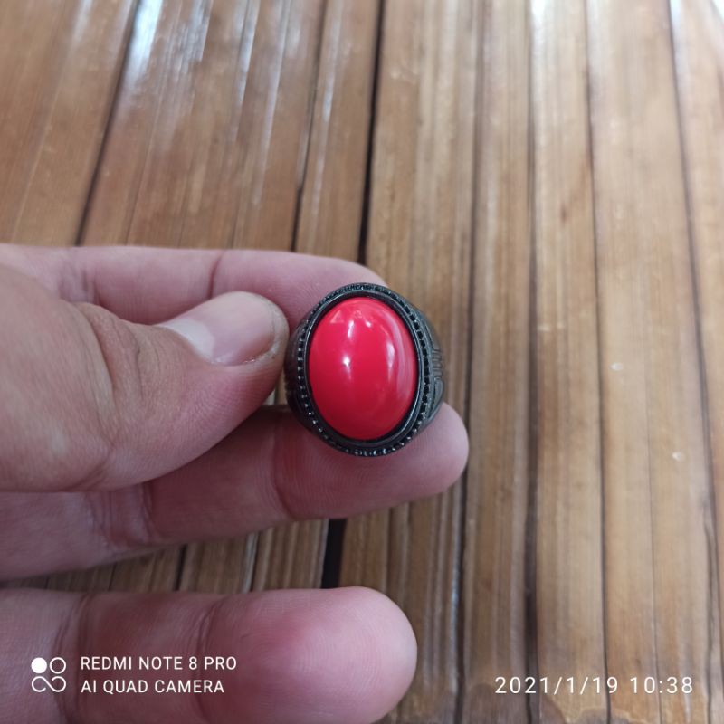Jual CINCIN BATU AKIK MARJAN RING TITANIUM HITAM (N) | Shopee Indonesia