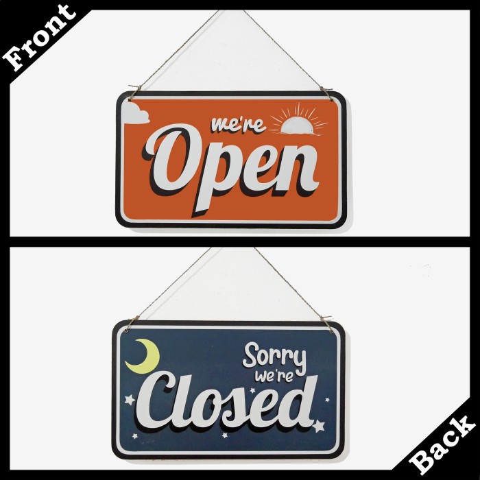 Jual Jual Sign Open Close Bolak Balik / Tanda Buka Tutup Toko | Shopee ...
